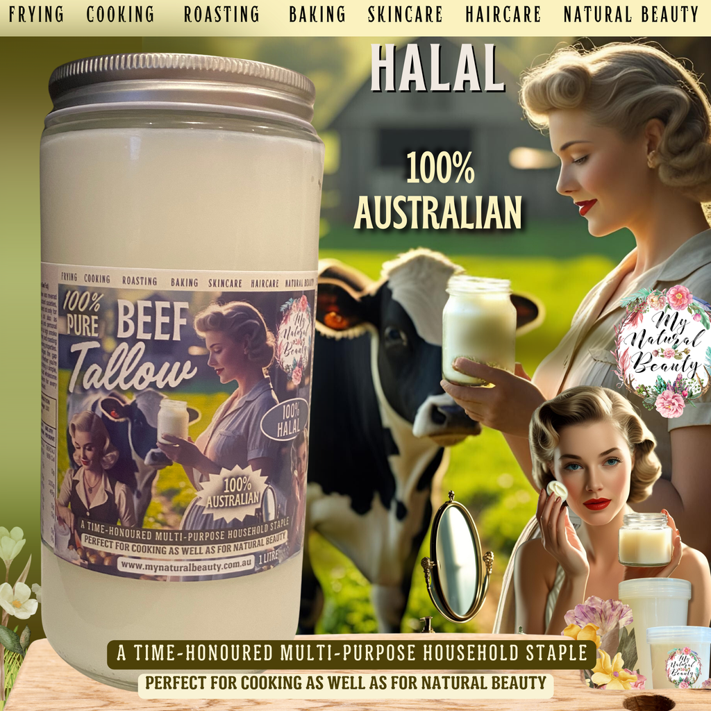 100% Pure Beef Tallow- HALAL- Multi-Purpose- For Cooking and/or Beauty ...